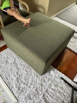 Boucle Upholstered Square Cocktail Ottoman - Oatmeal - Hearth & Hand ...