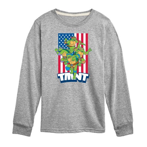 Teenage Mutant Ninja Turtles Usa Turtles Long Sleeve Graphic T-shirt - Athletic Heather - 5t ...