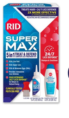 Rid Super Max 5-in-1 Hair & Home Complete Lice Treatment Kit : Target