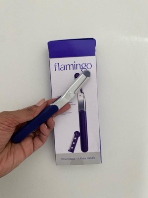 Flamingo Dermaplane Razor - Reusable Facial Razor - 1 Razor Handle - 2 ...