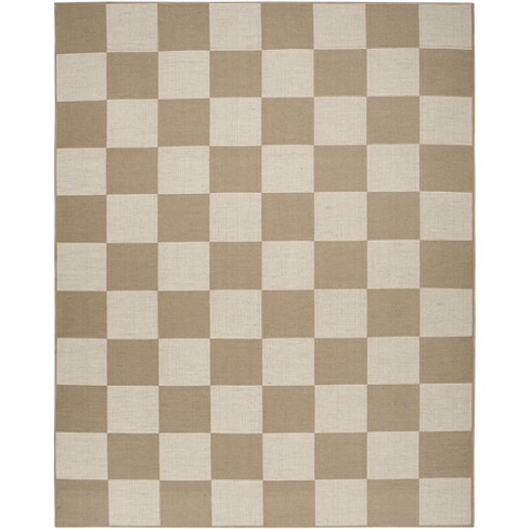 Nourison Washable Modern Jute Checkered Geometric Non-skid Indoor Area ...