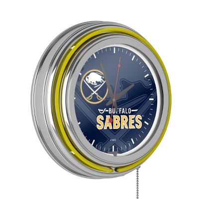 Buffalo Sabres Watermark Retro Neon Wall Clock : Target