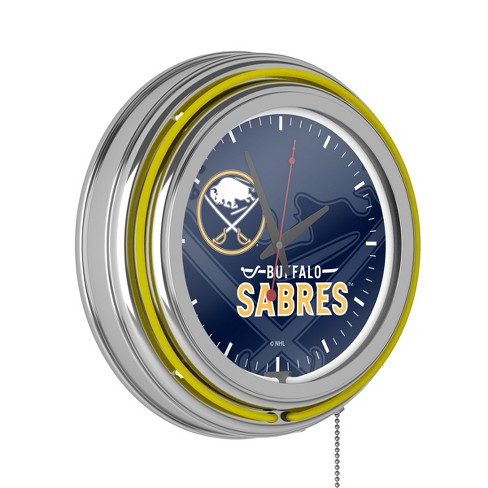 Buffalo Sabres Watermark Retro Neon Wall Clock : Target
