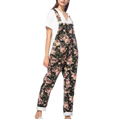 Anna-kaci Women's Vintage Straight-leg Overalls- Medium/large, Flower ...