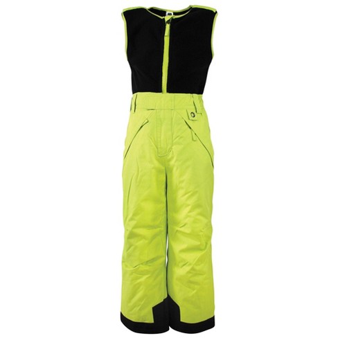 Hudson Baby Unisex Snow Bib Overalls With Fleece Top, Lime : Target