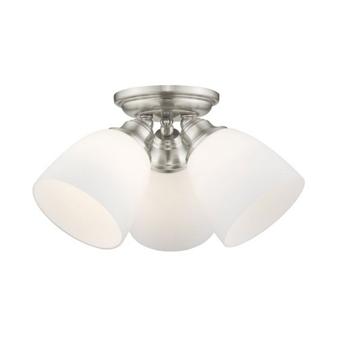 Livex Lighting Somerville 3 - Light Flush Mount In Brushed Nickel : Target