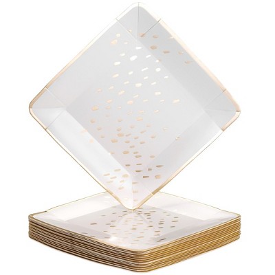 Silver Spoons Elegant Disposable Square Plates For Party, Heavy Duty ...