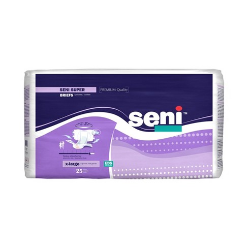 Seni Super Incontinence Briefs, Heavy Absorbency, Unisex, Xl, 25 Count ...