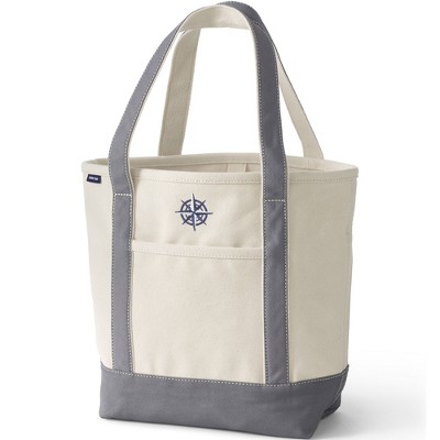 Lands' End Medium Natural 5 Pocket Open Top Canvas Tote Bag - - Natural ...