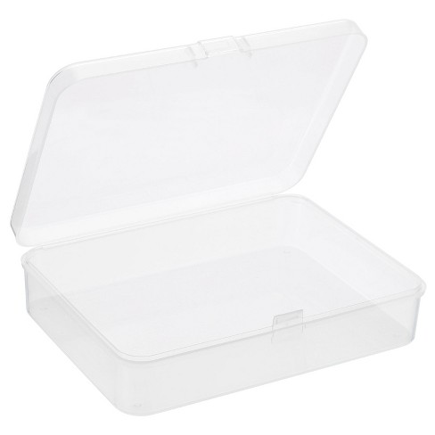 Unique Bargains Plastic Rectangular Storage Case With Hinged Lid 4 Pcs ...