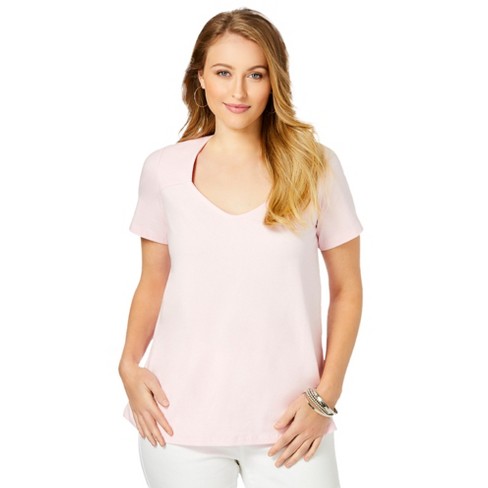 Jessica London Women’s Plus Size Sweetheart Tee, S - Pink : Target