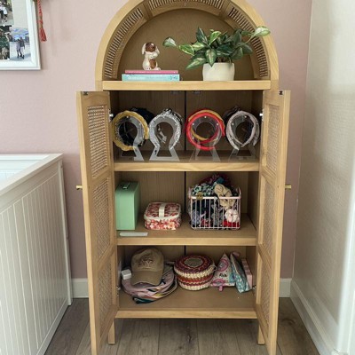 Woven Arched Wood Cabinet Black - Threshold™ : Target