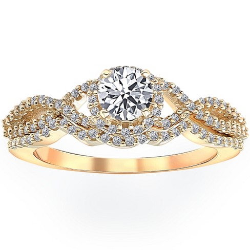 Pompeii3 3/4 Ct Diamond Engagement Infinity Wedding Ring Set 14k Yellow ...