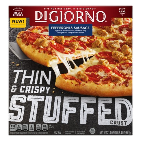 Digiorno Thin & Crispy Stuffed Crust Pepperoni & Sausage Frozen Pizza ...
