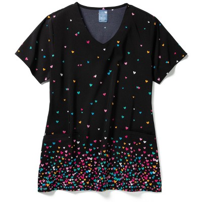 Zoe+chloe V-neck Border Print Scrub Top, S : Target