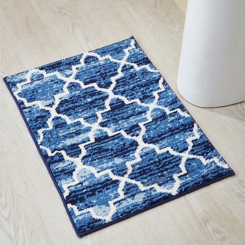 Savio Collection 100% Micro Polyester 3 Piece Set Bath Rug Set In Denim ...