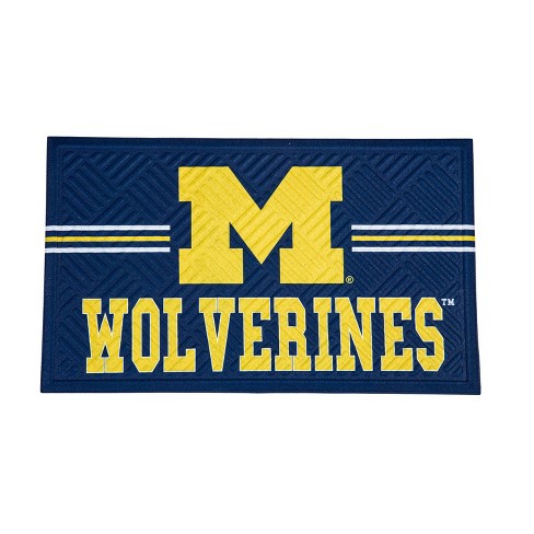 Evergreen Ncaa Michigan Wolverines Embossed Mat Cross Hatch Indoor And ...