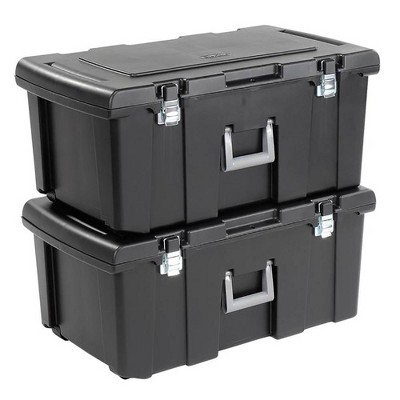 Sterilite Footlocker, Stackable Wheeled Storage Bin With Handle And ...