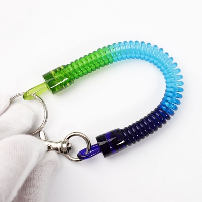 Unique Bargains Metal Ring Spring Stretchy Coil Keychain Keyring Strap ...