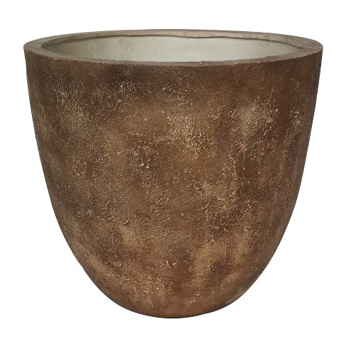 Sagebrook Home D Convex Indoor Outdoor Planter Pot Brown 23.62"x23.62 ...