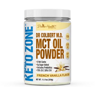 Divine Health Mct Oil Drink Mix Powder - Sugar Free Vanilla Flavor - 11 ...