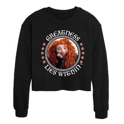- Disney - Merida Greatness Lies Within Cropped Long Sleeve Crew Neck ...