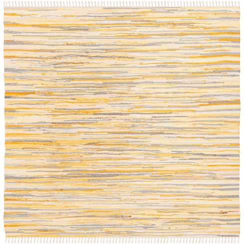 Rag Area Rug Rar129 Hand Woven Area Rug - Gold/multi - 6'x6' - Safavieh ...