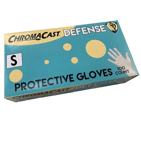 Chromacast Defense Disposable Clear Nylon Work Bench Gloves, 100 Pack ...