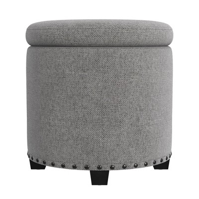 Homepop Storage Ottoman With Nailheads Gray : Target