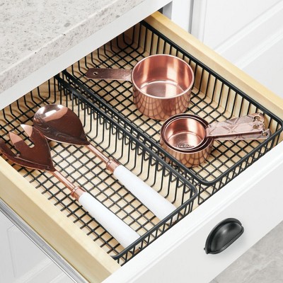 Mdesign Metal Kitchen Cabinet Drawer Organizer Tray : Target