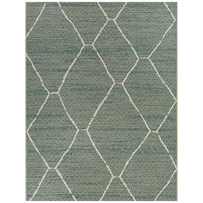 7'10"x10' Indy Diamond Sketch Indoor/outdoor Rug - Green - Threshold ...