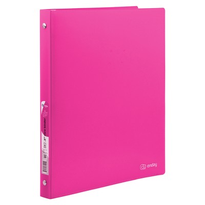 Enday 0.5" Matte Bright Color Poly 3-ring Binder, Pink : Target