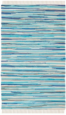 Rag Area Rug Rar129 Hand Woven Area Rug - Turquoise/multi - 3'x5 ...