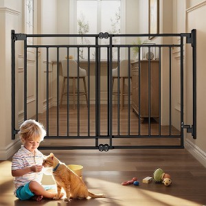 GOTGELIF 27.5" to 43" No-Bottom Bar Safety Gate - Auto-Close, Drill ...