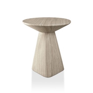 24/7 Shop At Home Tando Round Stone End Table Beige Travertine 24/7 ...