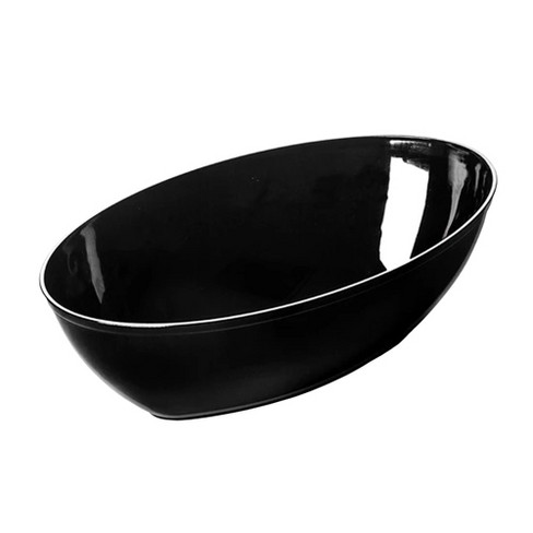 Smarty Had A Party 2 Qt. Black Oval Plastic Serving Bowls (24 Bowls ...