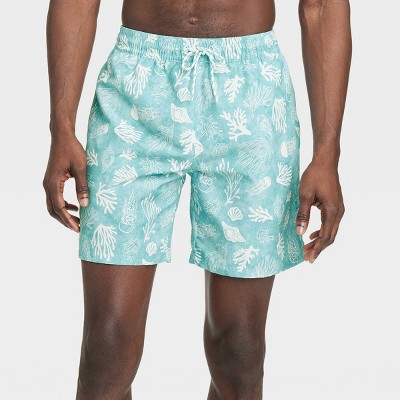 Men's 7" E-waist Floral Print Swim Shorts - Goodfellow & Co™ Green Xl ...