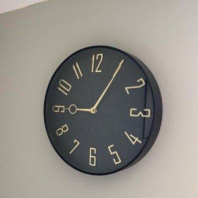 12" Modern Dial With Raised Number Wall Clock Gold - Westclox : Target