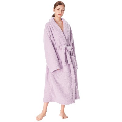 Catalonia Womens Bathrobe, Warm Comfy Plush Long Robe, Purple, Medium ...