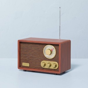 Open Box - Portable AM/FM Bluetooth Radio Tonal Brown - Hearth & Hand ...