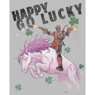 Men's Marvel Deadpool St. Patrick's Day Happy Go Lucky Unicorn Long ...