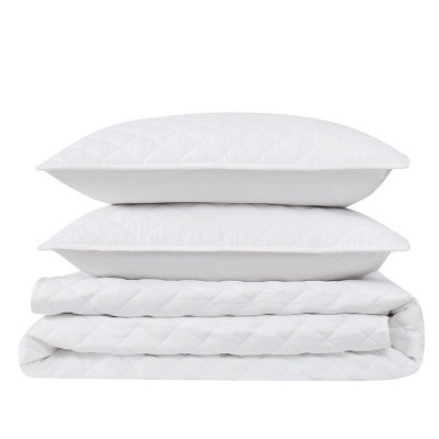 Cannon 3pc King Percale Quilt Set White : Target