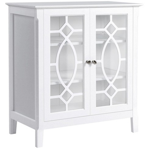 Homcom Sideboard Display Cabinet With Double Framed Glass Doors, 2 ...