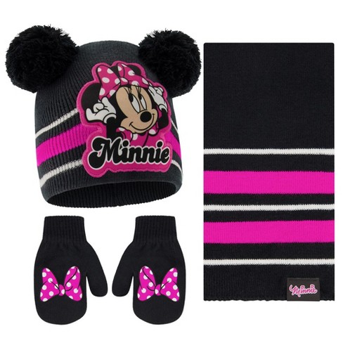 Disney Minnie Mouse Winter Beanie Hat, Scarf & Mittens Set, Girls Age 2 ...