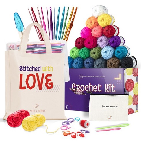Hearth & Harbor 43 Piece Small Crochet Kit For Beginners Adults And ...
