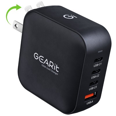 GEARit 100W USB-C Super Fast GaN Charger - Black : Target