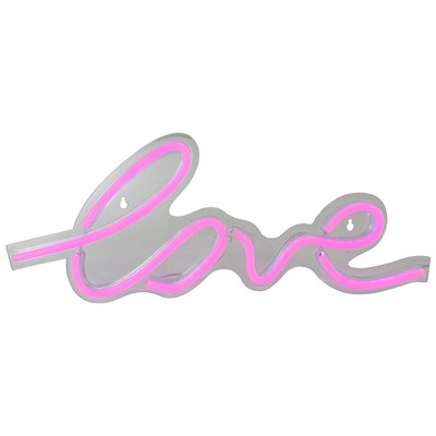 Northlight 18" Pink Led Lighted 'love' Neon Style Valentine's Day Wall ...