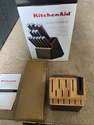 Kitchenaid 14pc 2-tone Block Knife Set Black: High Carbon Stainless ...