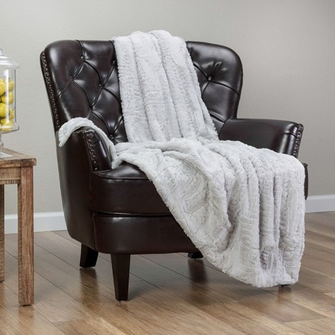 Chanasya Fuzzy Faux Fur Embossed Throw Blanket : Target