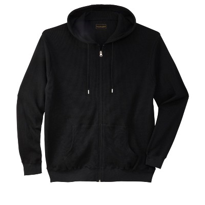 Boulder Creek by KingSize Thermal Waffle Zip Hoodie - 5XL, Black : Target